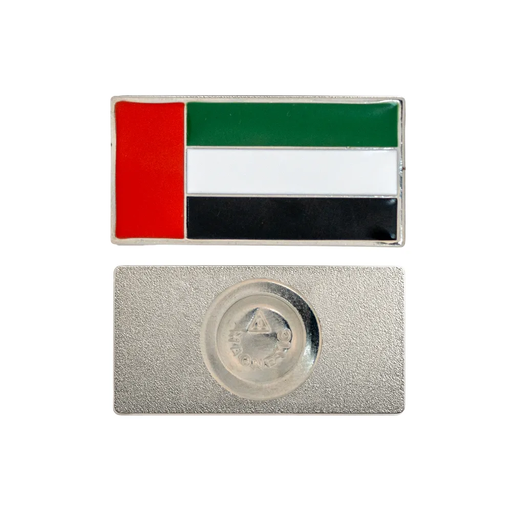 UAE Flag Metal Badges Rectangle with Magnet Attachment | Promotional ...